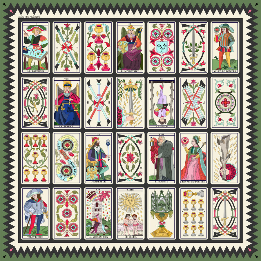 Antique French Playing Cards Scarf – Susan Carson